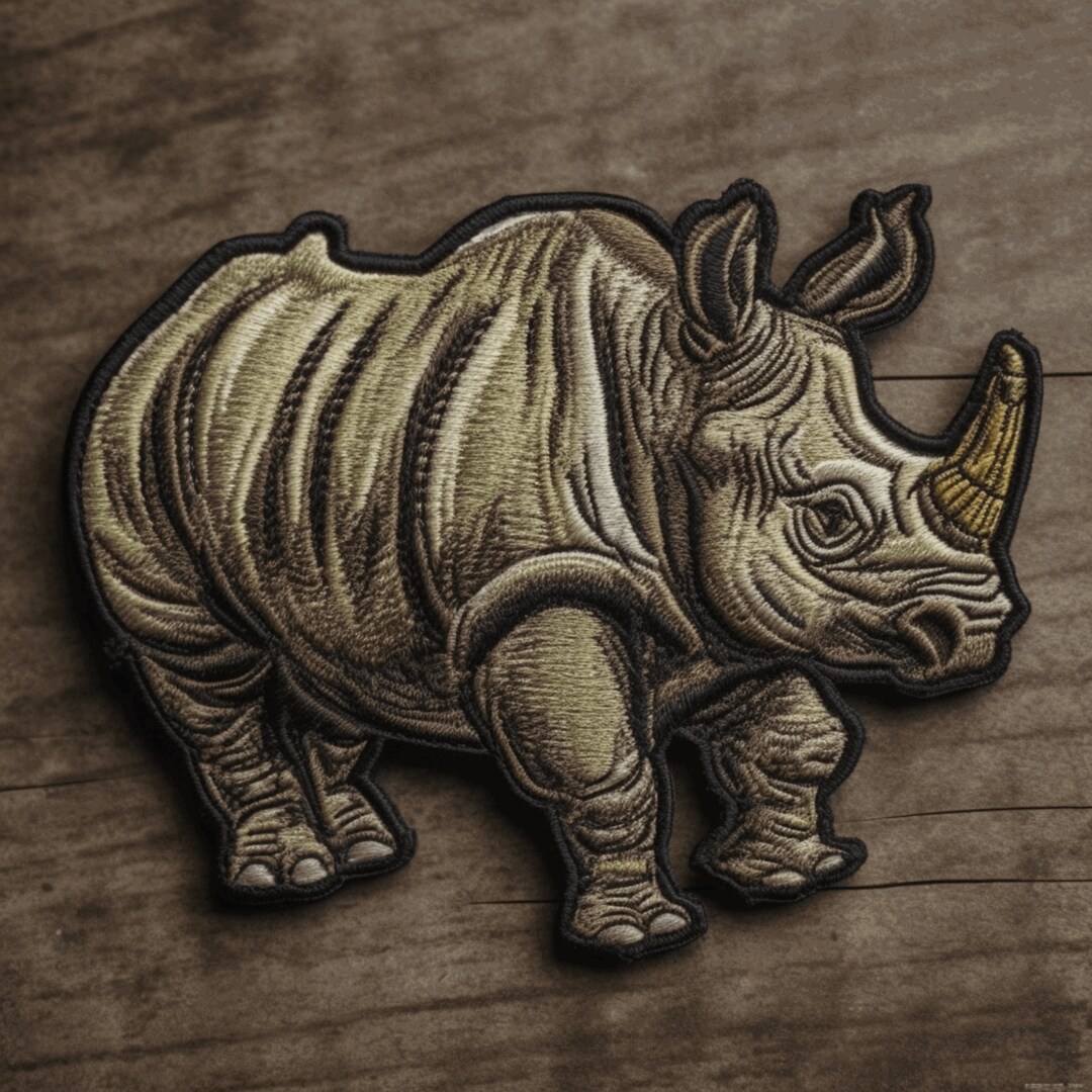 Rhinoceros Patch Iron-on/sew-on Applique for Clothing Jacket Vest Jeans ...