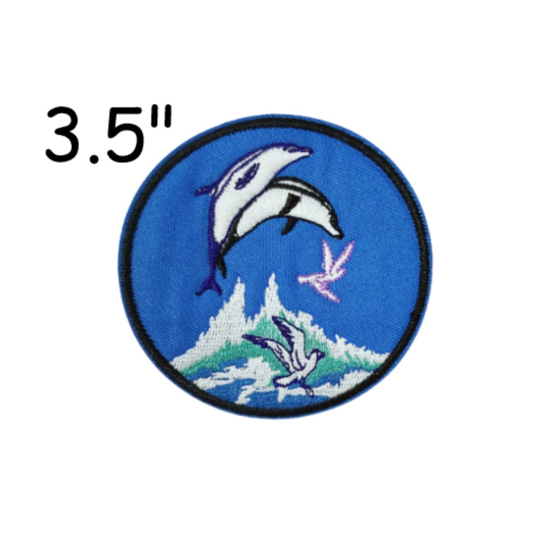 Dolphin Patch Embroidered Iron-on DIY Applique Vest Jacket - Etsy