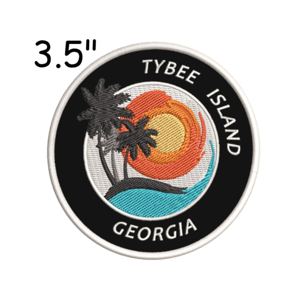 Tybee Island Georgia Beach Patch Embroidered Iron-on Applique - Etsy ...