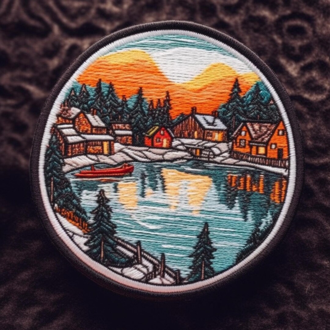 Cabin Patch Iron-on/sew-on Applique for Clothing Jacket Vest Jeans ...