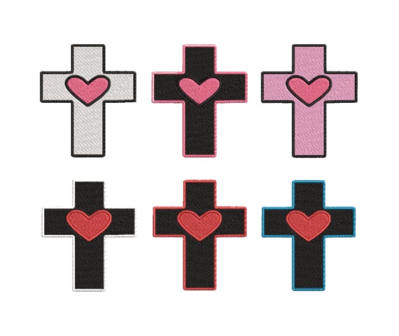 CHRISTIAN CROSS PATCH White/black Iron-on Embroidered Crucifix | Etsy