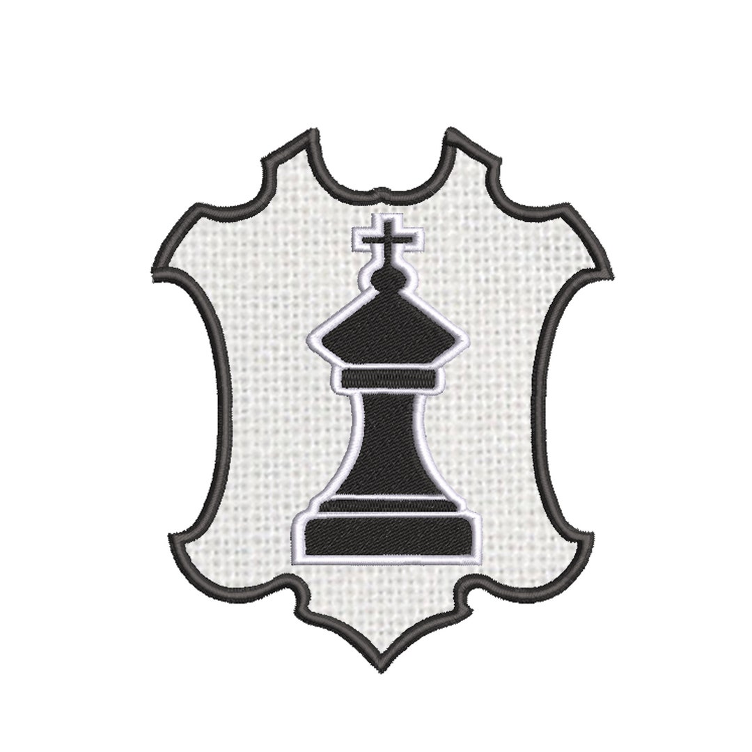 Black King Chess Piece Patch Embroidered Iron-on/sew-on Applique ...