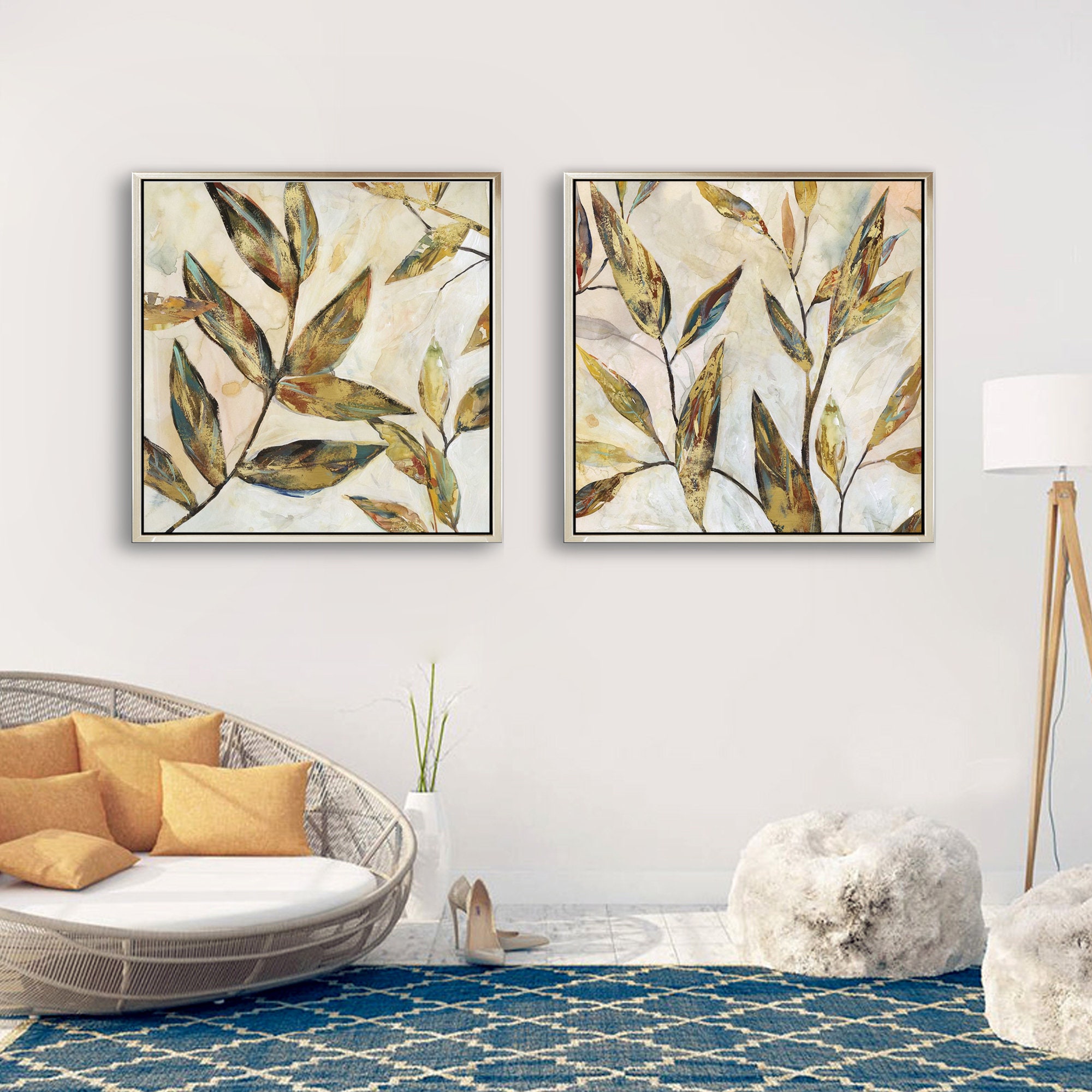 Silver Style Frame Texture Of Dreams Green/Gray Vines Art | Etsy