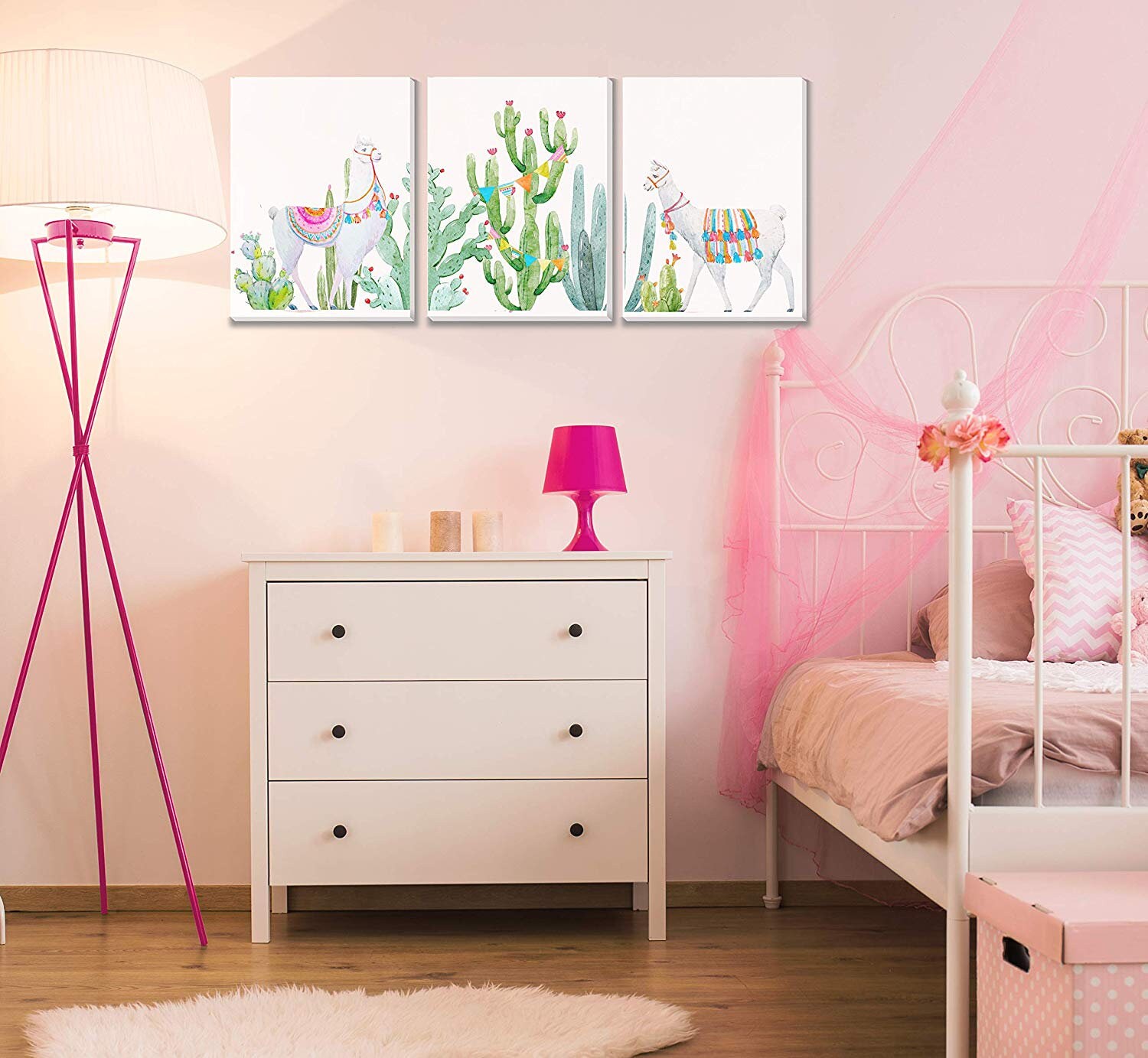 Llama & Cactus Watercolor Art Prints on Canvas Wall Art Baby | Etsy