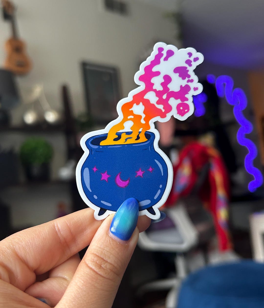 Rainbow Cauldron Star Sticker - Etsy
