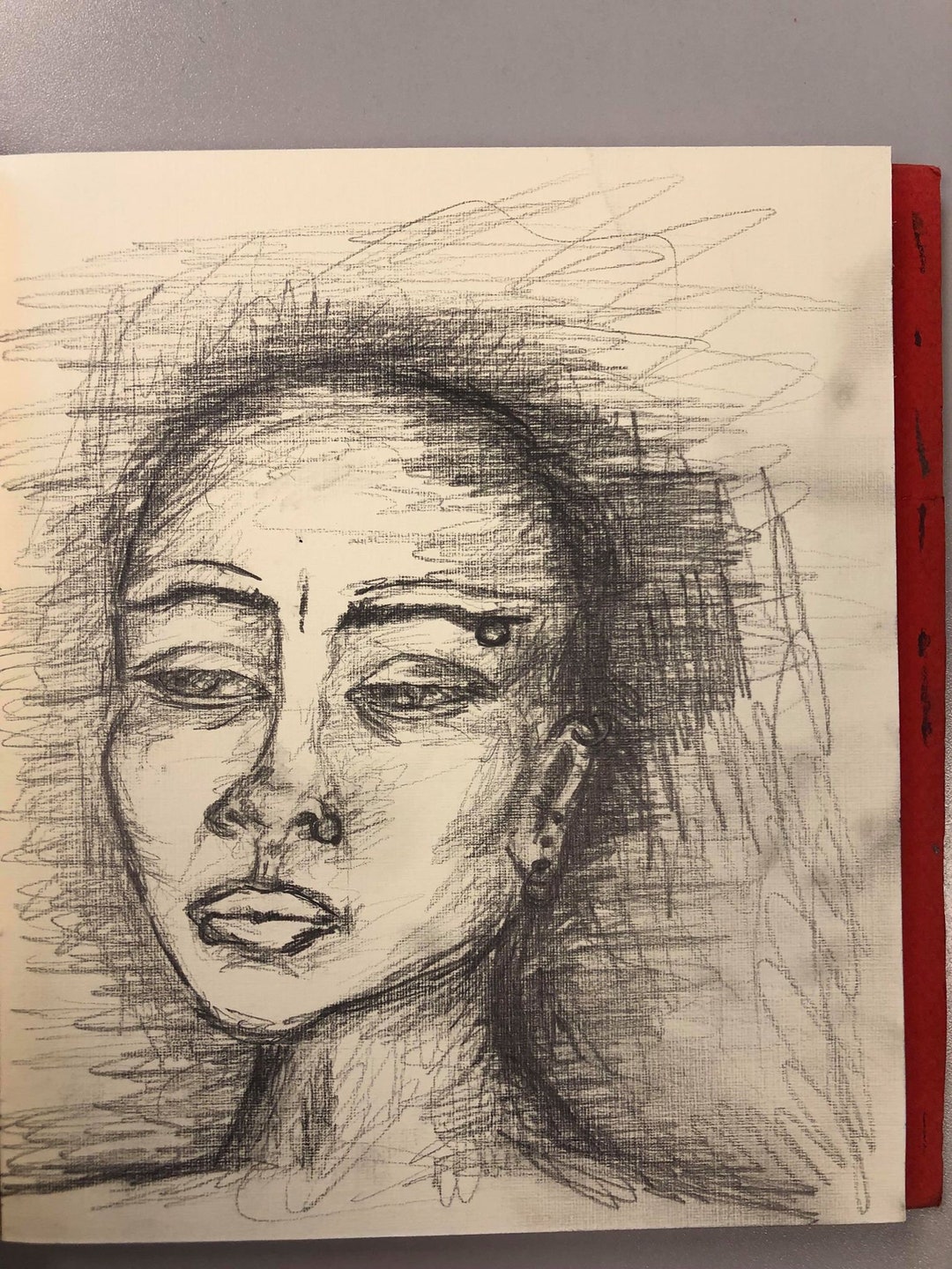 Original Pencil Drawing Portrait 'piercing' - Etsy