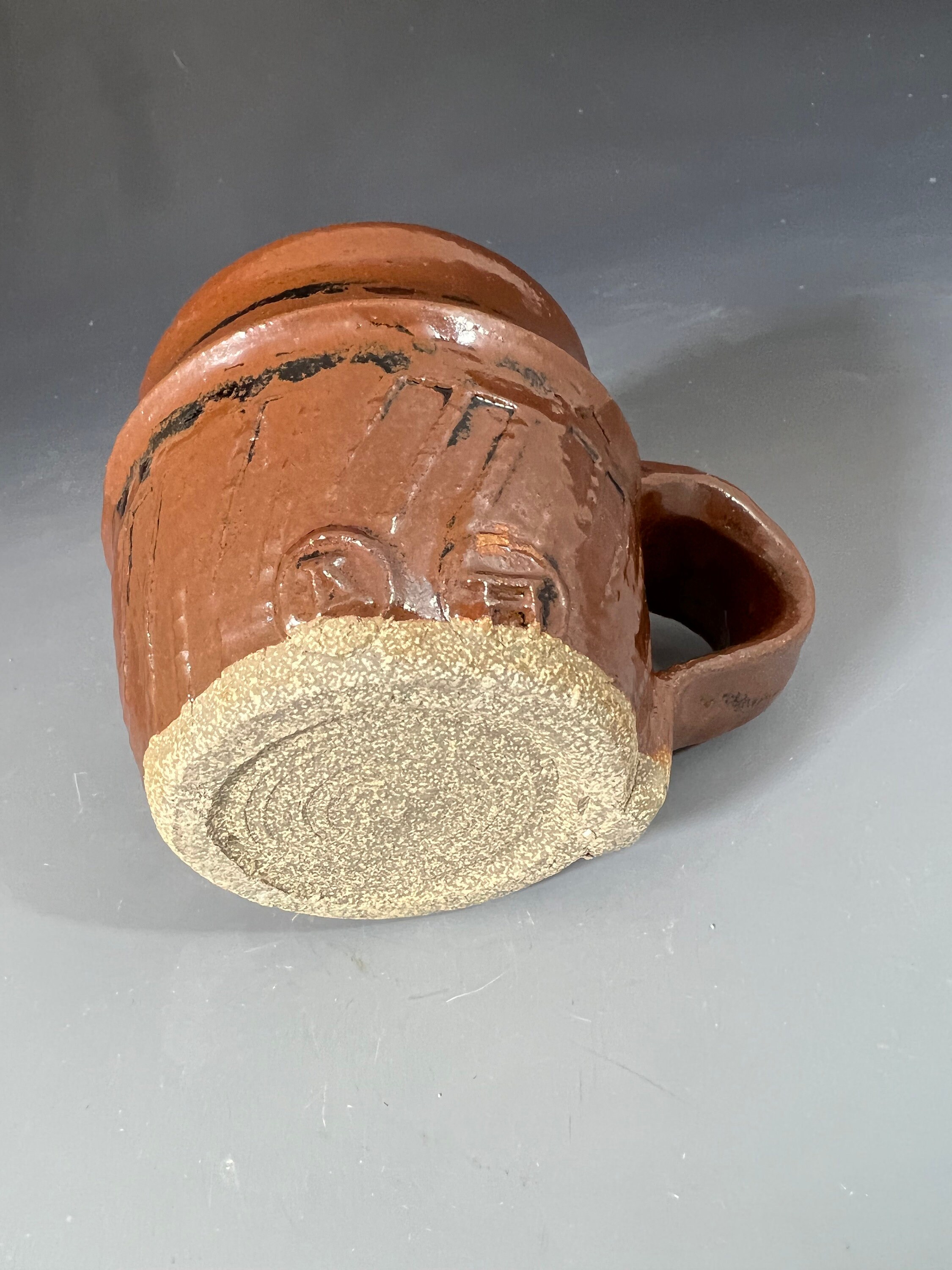 Textured Mug With Hamada Rust Glaze | Etsy