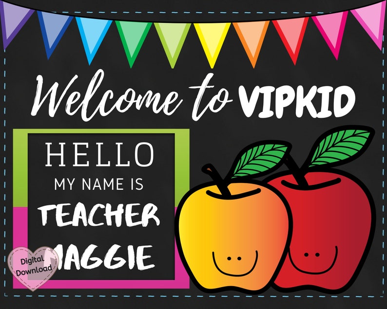 CUSTOMIZABLE Teacher Name Sign Vipkid Classroom Name Sign | Etsy