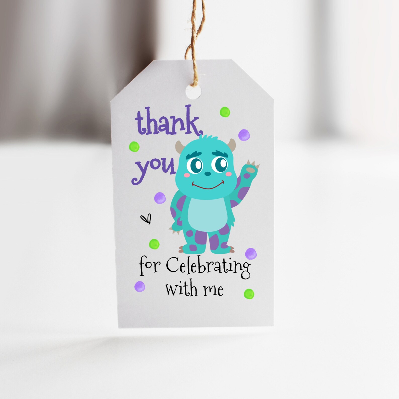 Monster Inc Inspired Favor Tags, Monster Printable Favor Tags, Monster ...