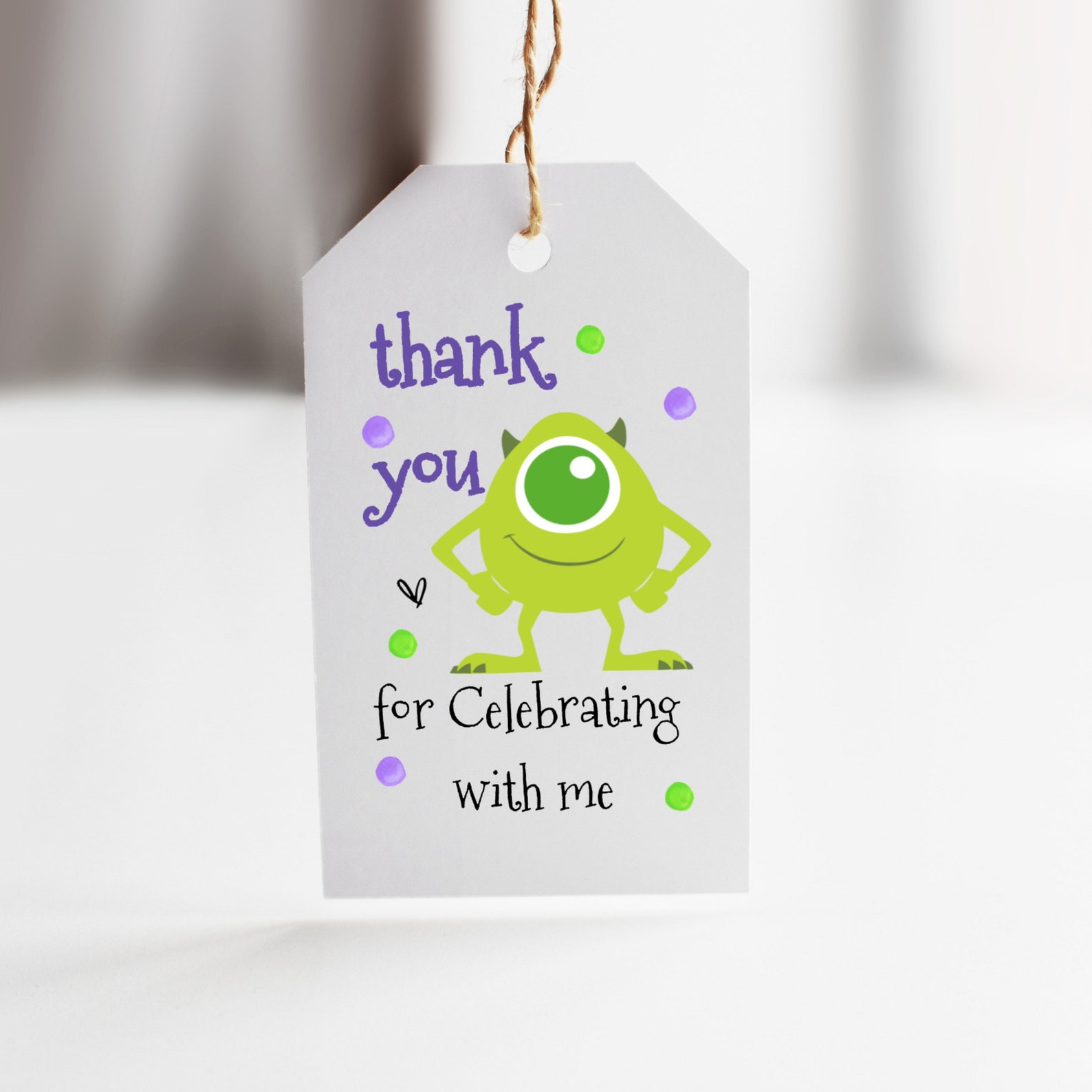 Monster Inc Inspired Favor Tags, Monster Printable Favor Tags, Monster ...