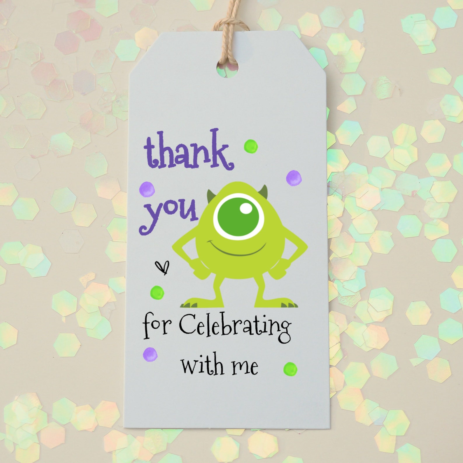 Monster Inc Inspired Favor Tags, Monster Printable Favor Tags, Monster ...