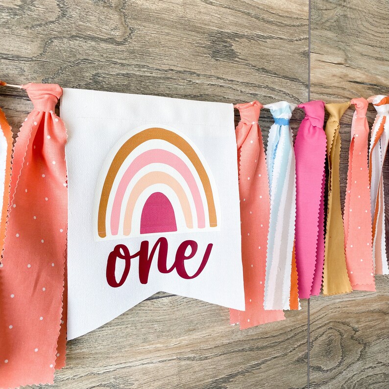 Boho Rainbow High Chair Banner,boho Birthday Party/ Rainbow Highchair ...
