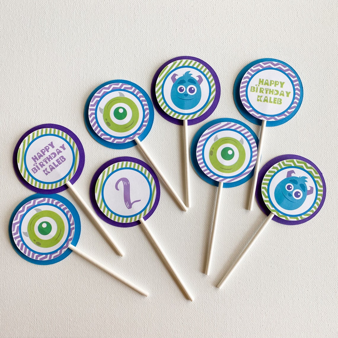 Monster Birthday Cupcake Toppers. Monster Inc Party. Monster Inc ...