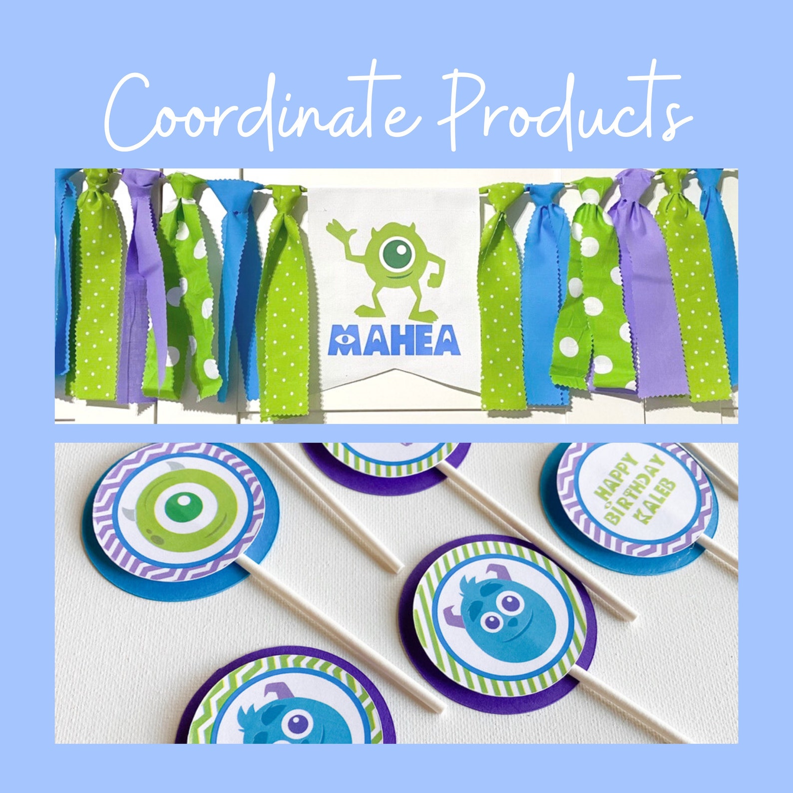 Monster Inc Inspired Favor Tags, Monster Printable Favor Tags, Monster ...