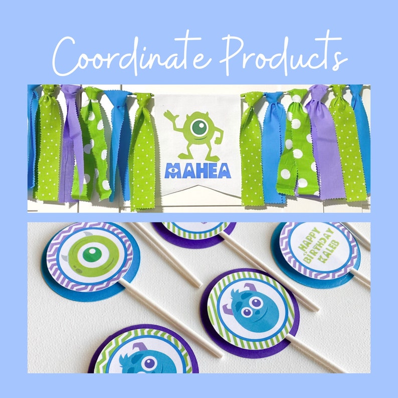 Monster Inc Inspired Favor Tags, Monster Printable Favor Tags, Monster ...