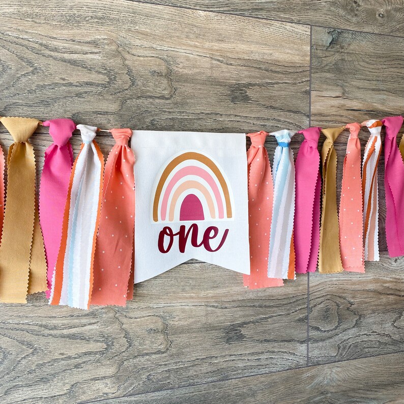 Boho Rainbow High Chair Banner,boho Birthday Party/ Rainbow Highchair ...