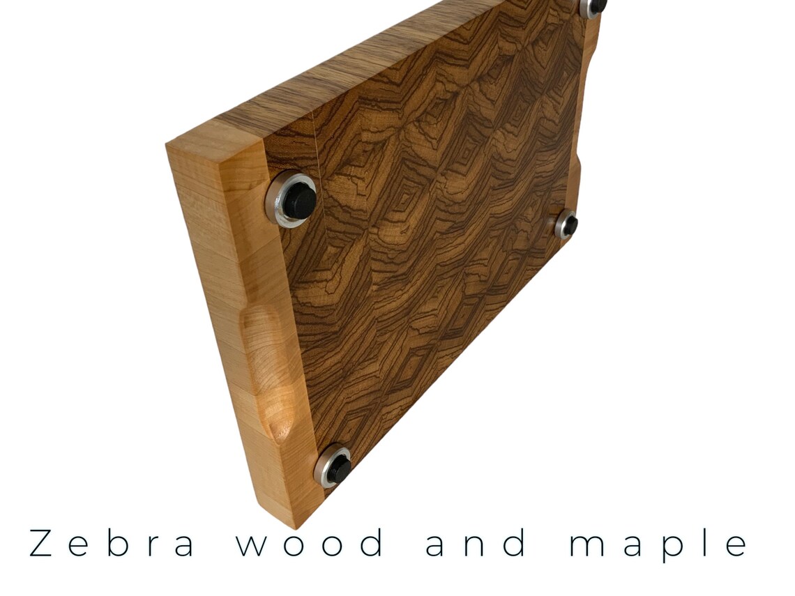 Cutting Board Edge Grain Zebra Wood and Maple./ Butcher Block.zebra ...