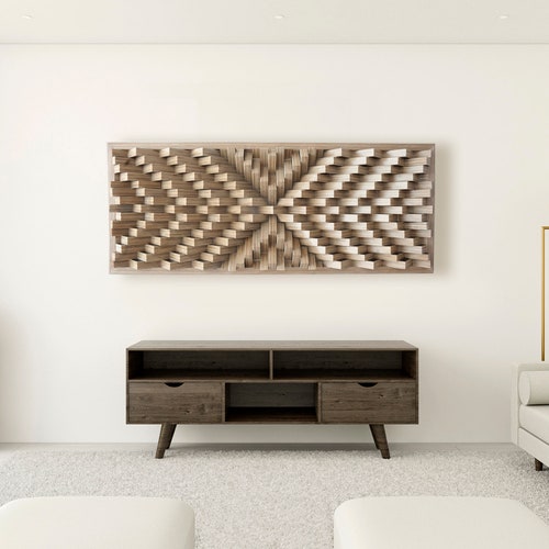Wood Wall Art Acoustic Panel Geometric Wall Art Natural - Etsy