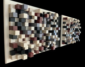 Wood Wall Art Sound Diffuser Contemporary Wall Sculpture Wooden Wall ...
