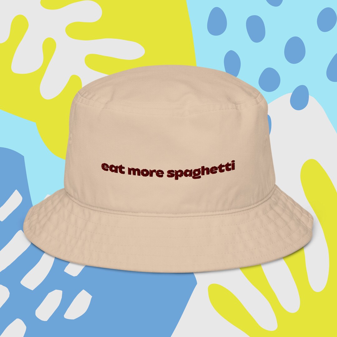 Eat More Spaghetti - Graphic Bucket Hat, Quirky Fun Fashion Gift Idea ...