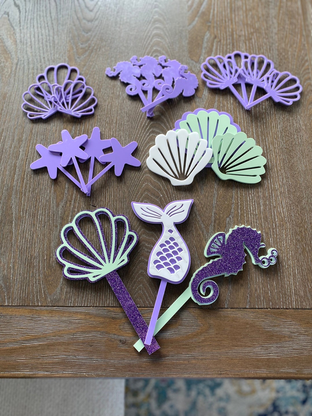 Mermaid Theme Cake Topper Pack - Etsy