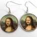 Mona Lisa Ron Swanson Funny Earrings Drop Dangling Humor Cute Funny ...