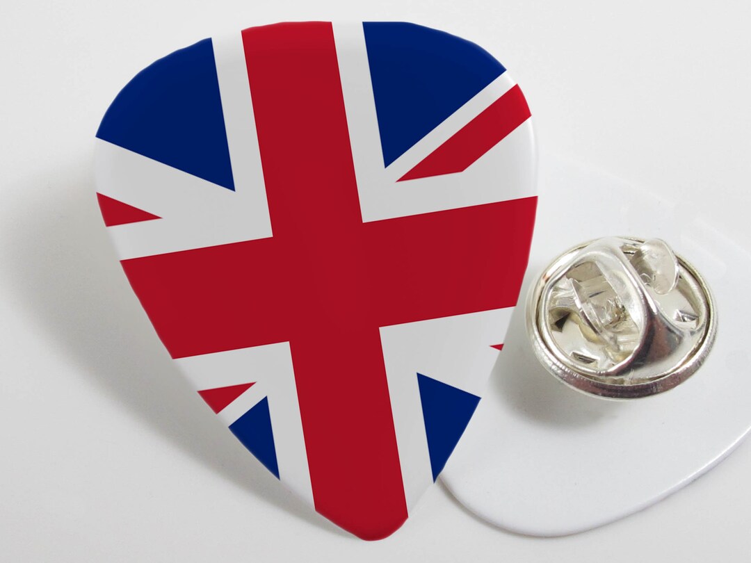 Union Jack Flag Plectrum Pin Back Badge Brooch Guitar Pick Novelty ...