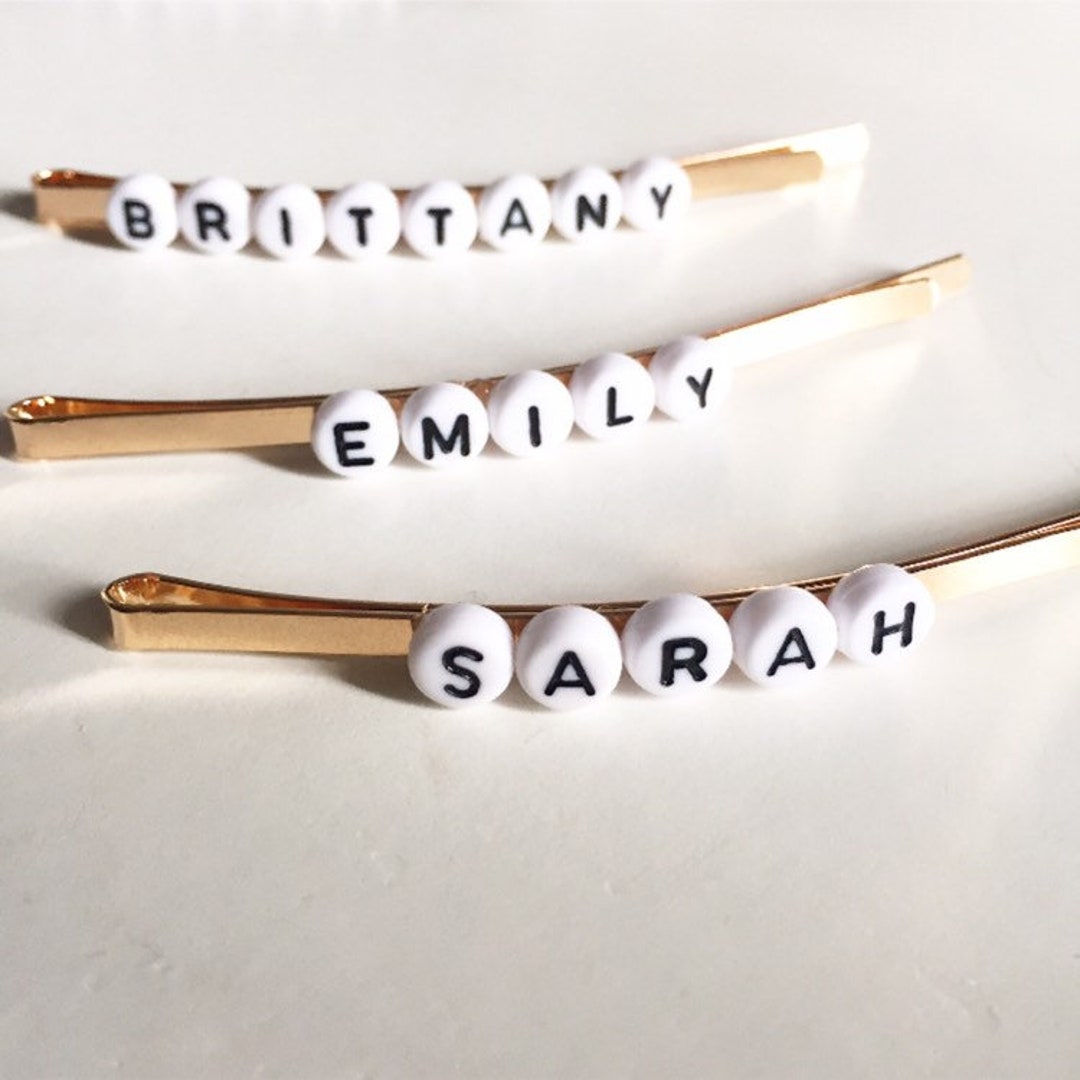 Gold Custom Hair Clips, Personalised Hair Clips, Bobby Pin, Hair ...