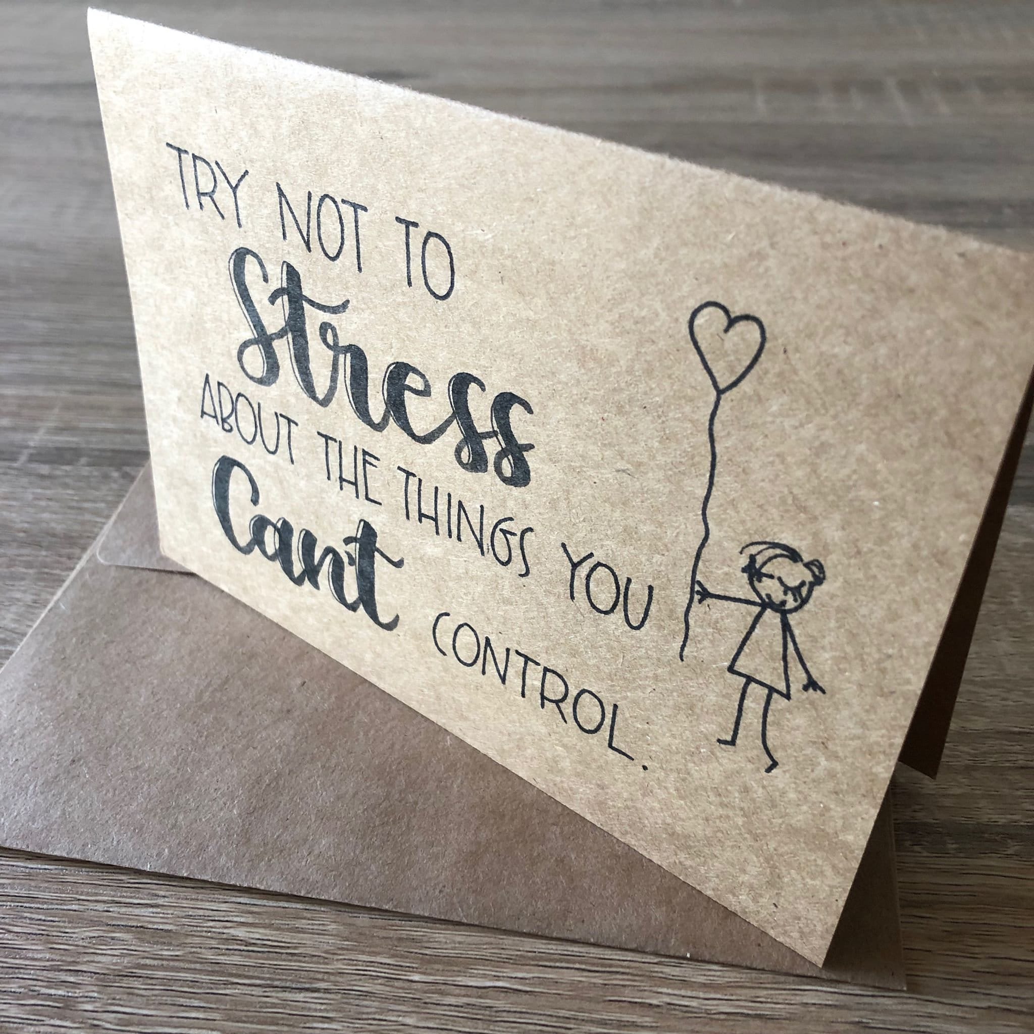 Wellbeing Card: Try Not to Stress Over What You Can't - Etsy