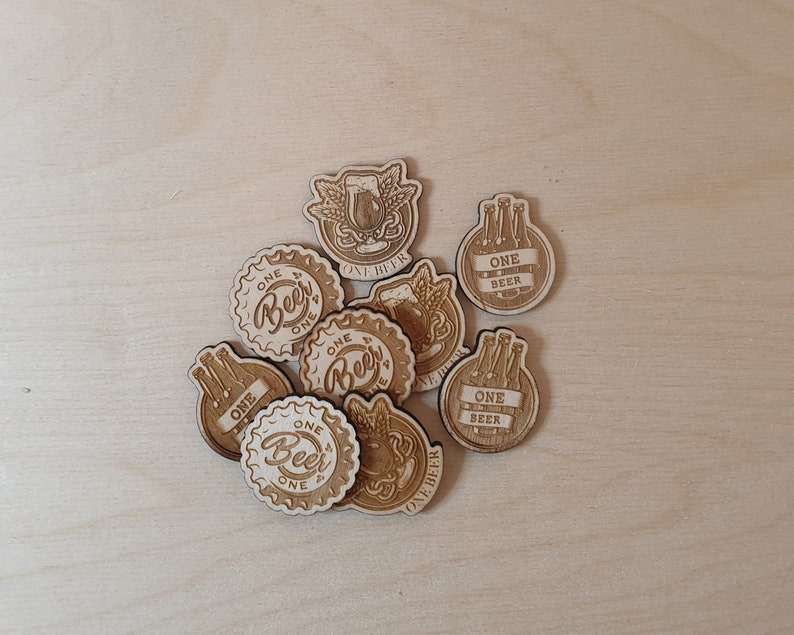 5-250 Customized Beer Tokens,company Token,wooden Token Gift,drinking ...