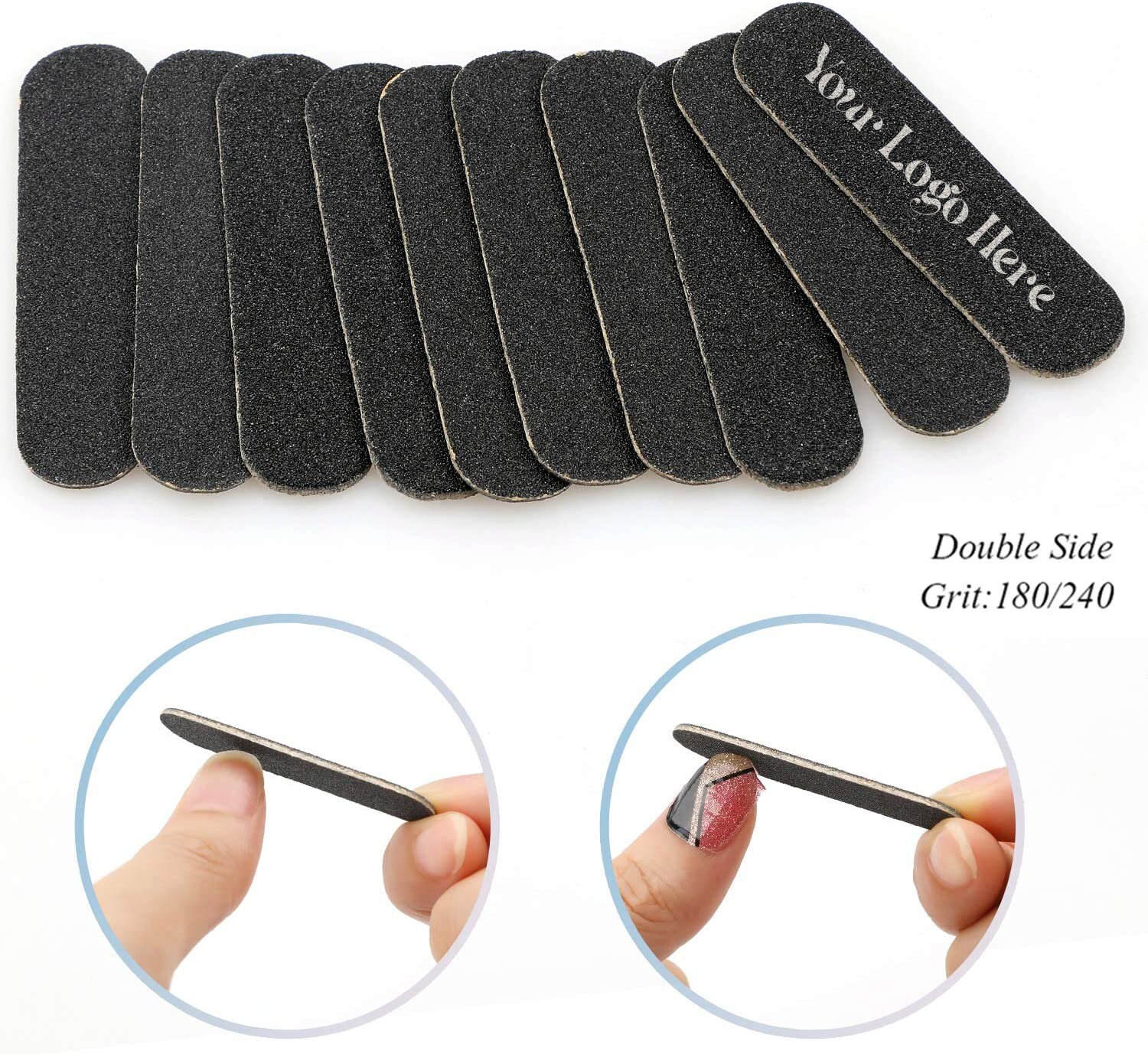 Custom Made Disposable Mini Nail File 180/240,grit Double Sided Emery ...