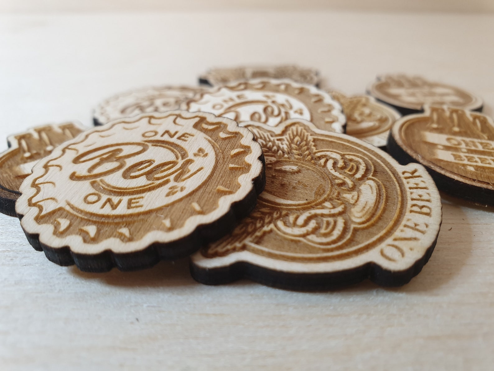 5-250 Customized Beer Tokens,company Token,wooden Token Gift,drinking ...