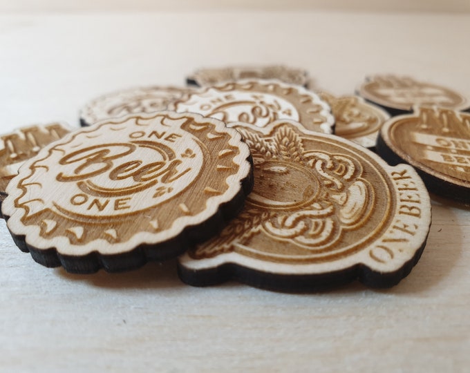 5-250 Customized Beer Tokens,company Token,wooden Token Gift,drinking ...