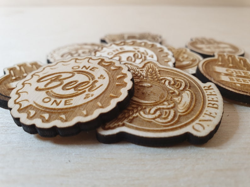 5-250 Customized Beer Tokens,company Token,wooden Token Gift,drinking ...