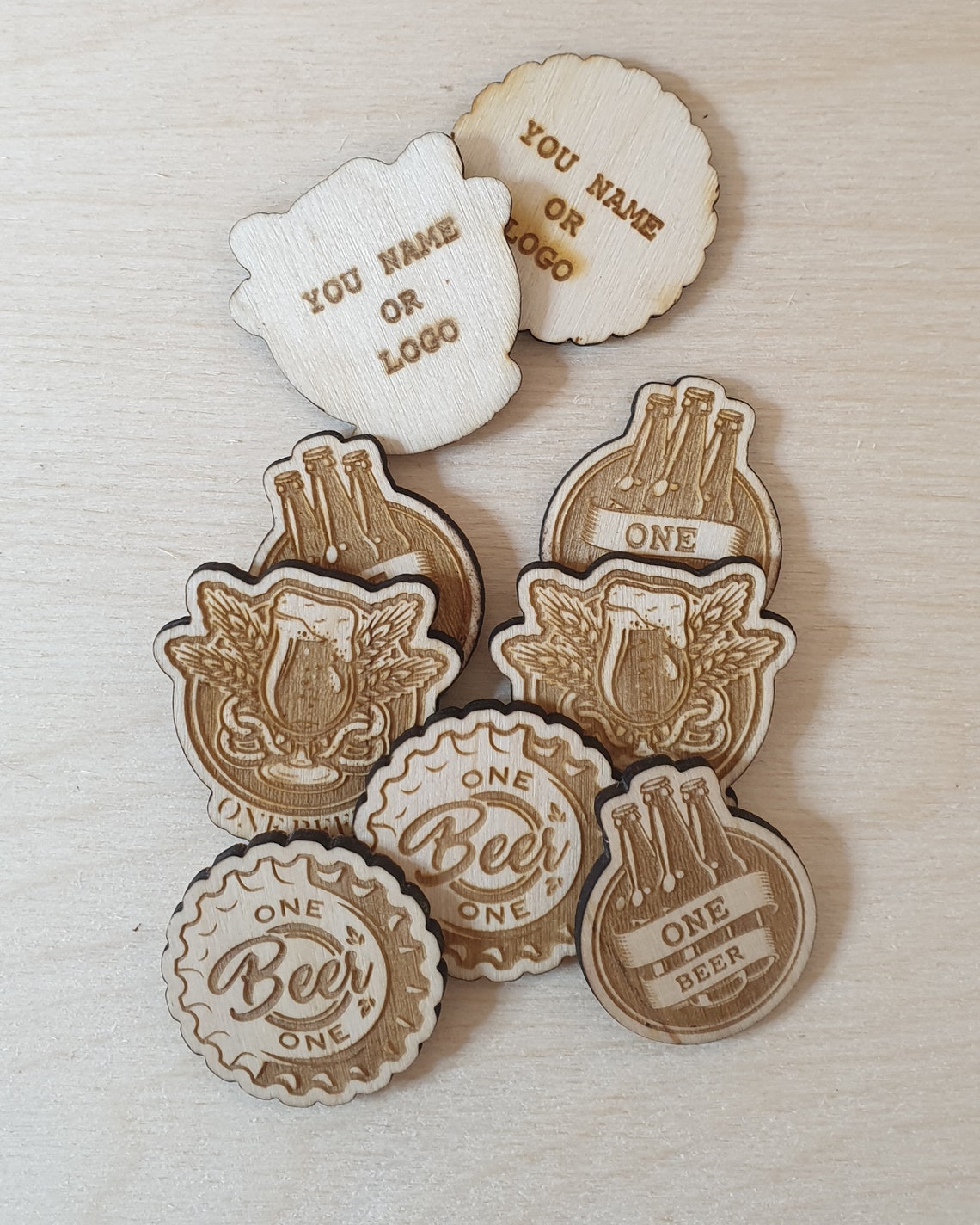 5-250 Customized Beer Tokens,company Token,wooden Token Gift,drinking ...