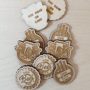 5-250 Customized Beer Tokens,company Token,wooden Token Gift,drinking ...