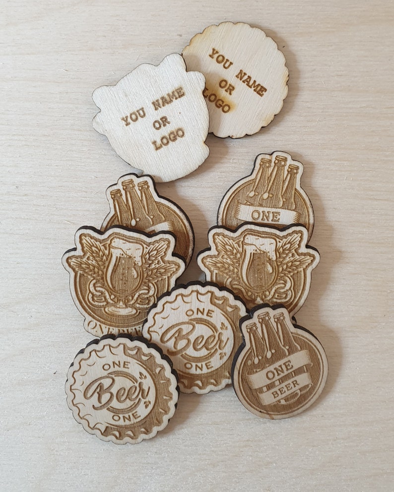 5-250 Customized Beer Tokens,company Token,wooden Token Gift,drinking ...