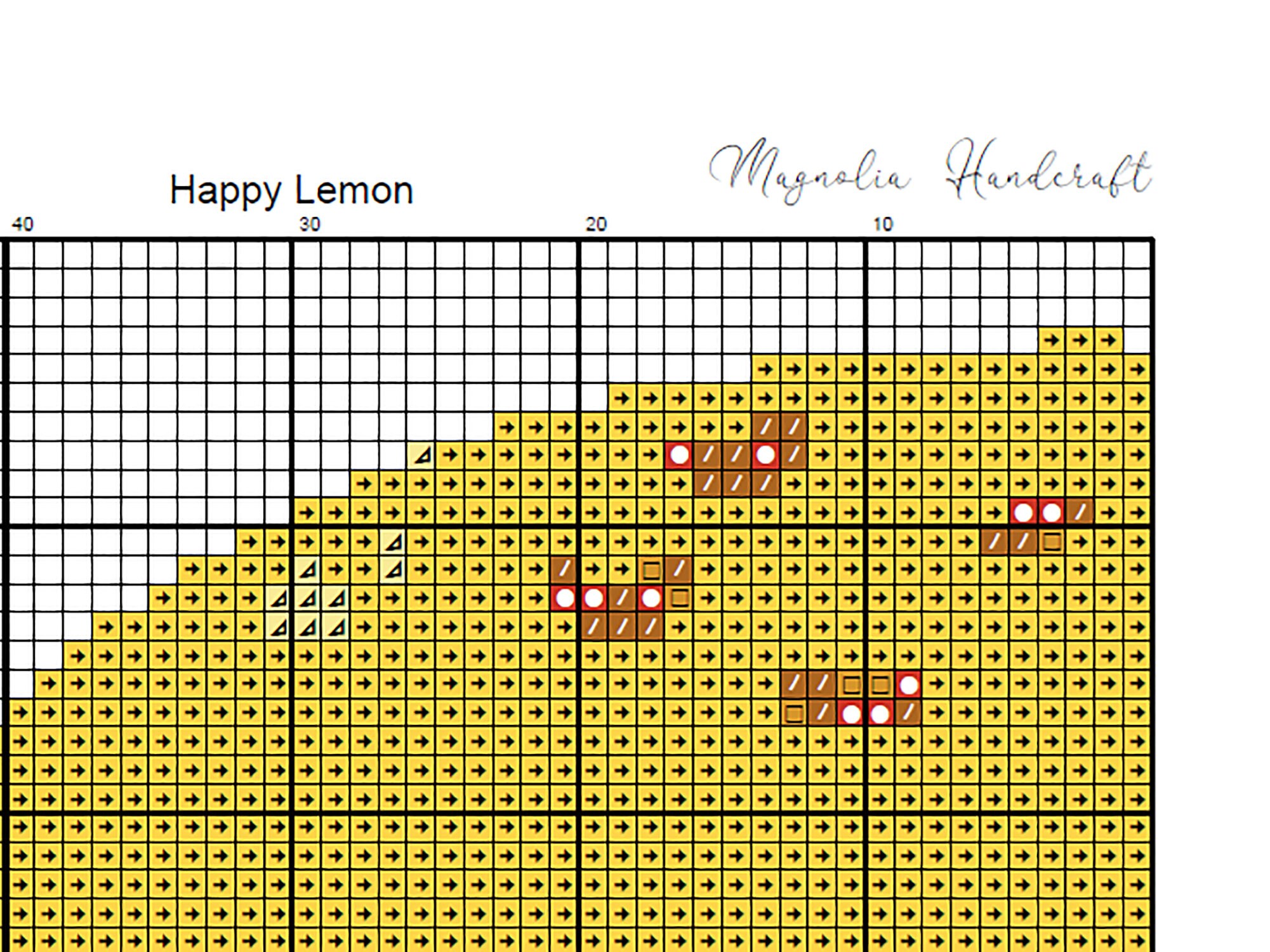 Happy Lemon Cross Stitch Pattern PDF Fruits Kitchen - Etsy