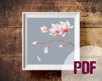 Magnolia Cross Stitch Pattern - Etsy