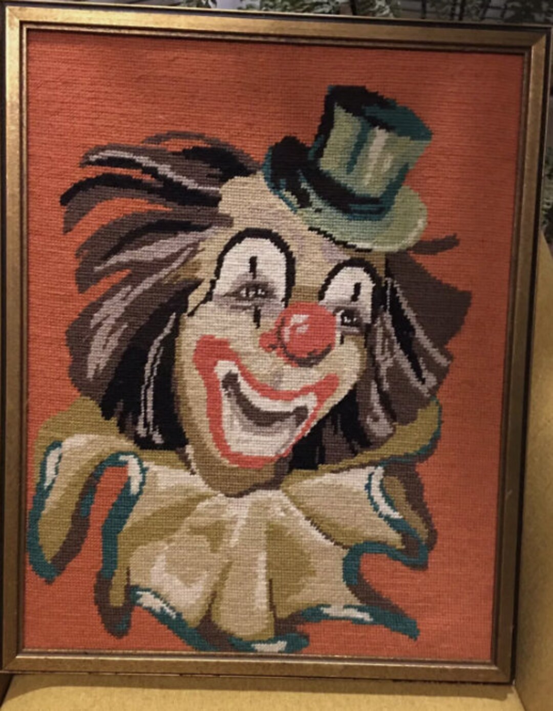 Vintage Retro Clown Needlepoint, Jonathan Adler Style - Etsy