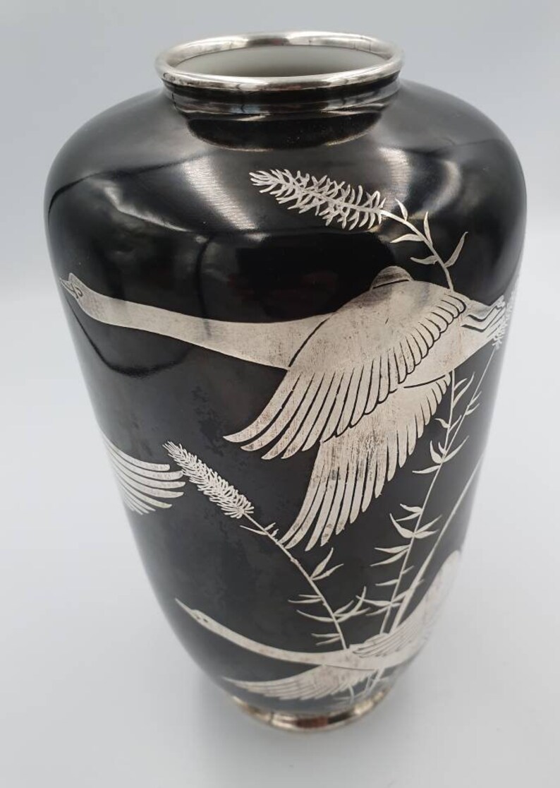 Rosenthal Selb-plossberg Silver Overlay Vase With Flying Birds 1955 - Etsy