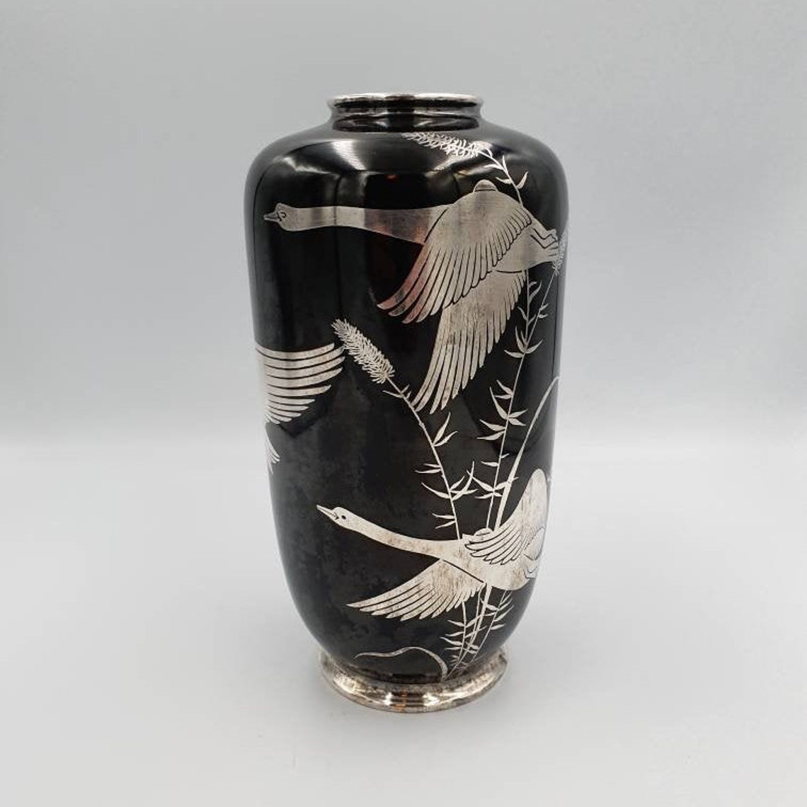 Rosenthal Selb-plossberg Silver Overlay Vase With Flying Birds 1955 - Etsy
