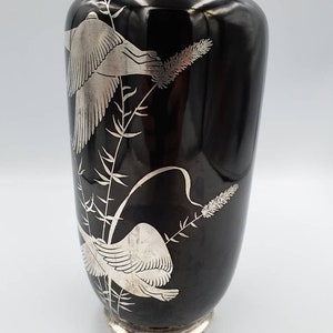 Rosenthal Selb-plossberg Silver Overlay Vase With Flying Birds 1955 - Etsy