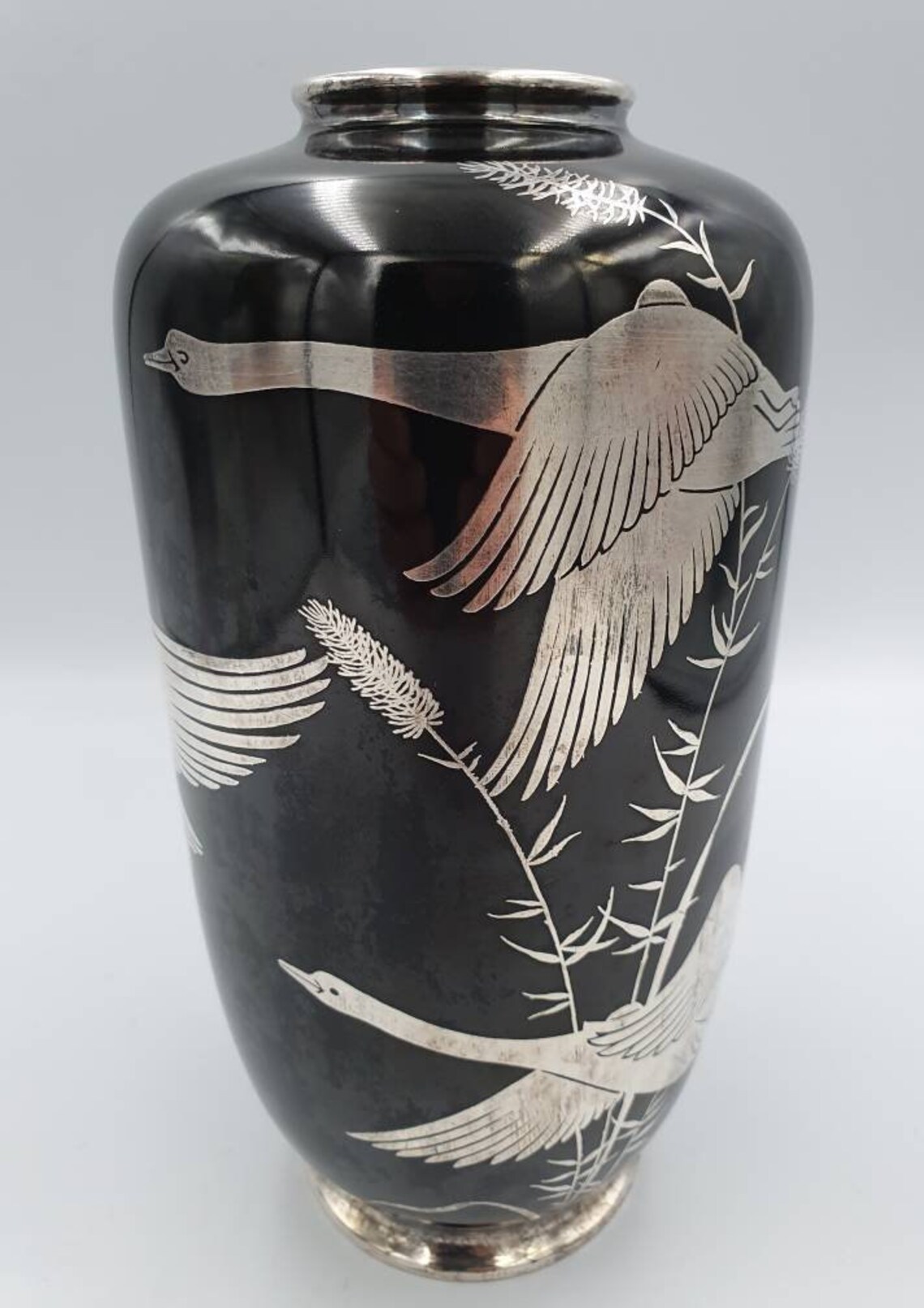 Rosenthal Selb-plossberg Silver Overlay Vase With Flying Birds 1955 - Etsy
