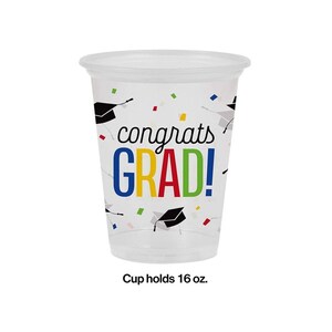 Graduation “congrats Grad” Plastic Disposable Cups – 24 Count - Etsy