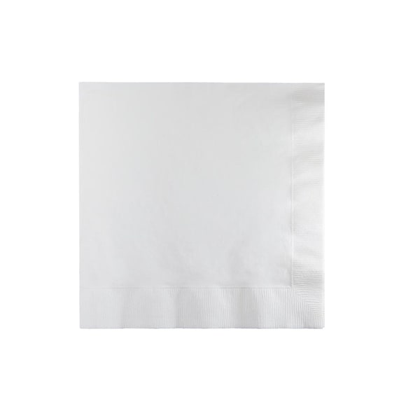 White Plain Solid Color Paper Disposable Luncheon Napkins | Etsy