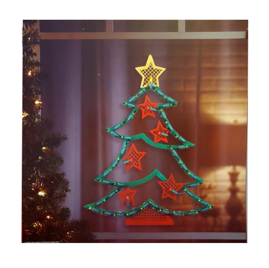 Christmas Tree Lighted Instant Décor Window Decoration – 1 Piece - Etsy