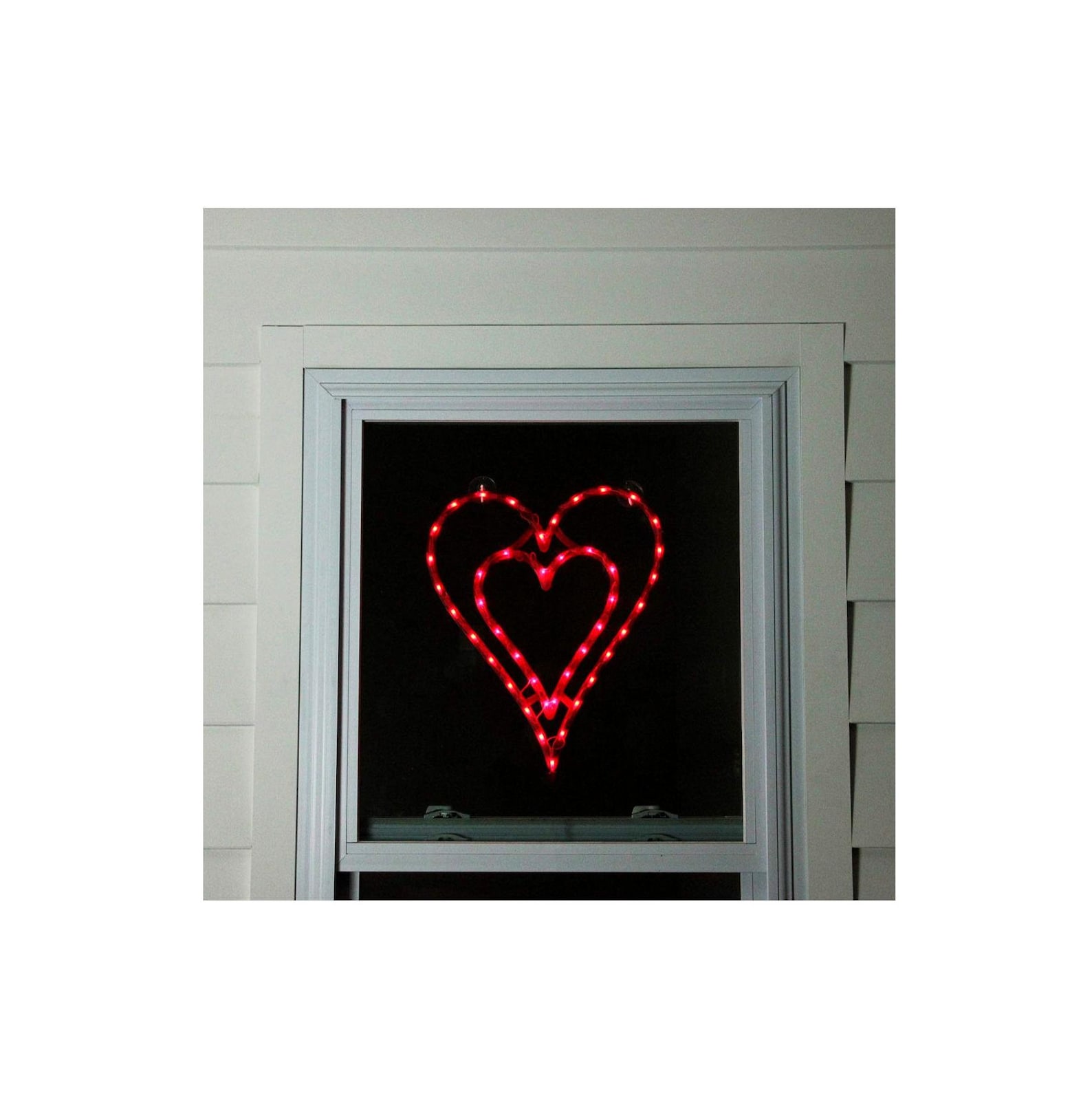 Valentine's Day Lighted Double Heart Window Silhouette | Etsy