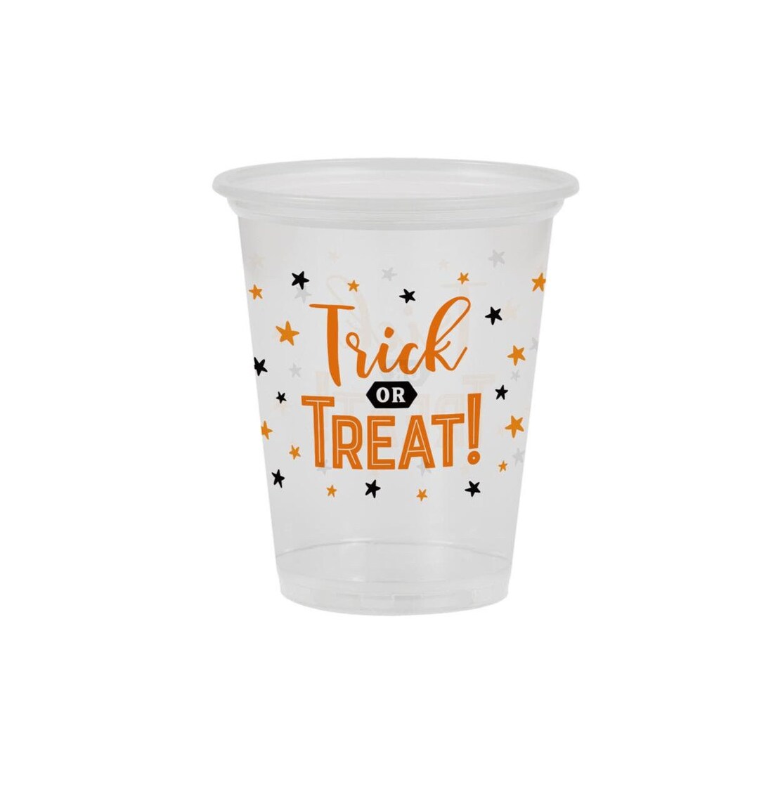 Halloween trick or Treat Plastic Disposable Cups 8 Count - Etsy