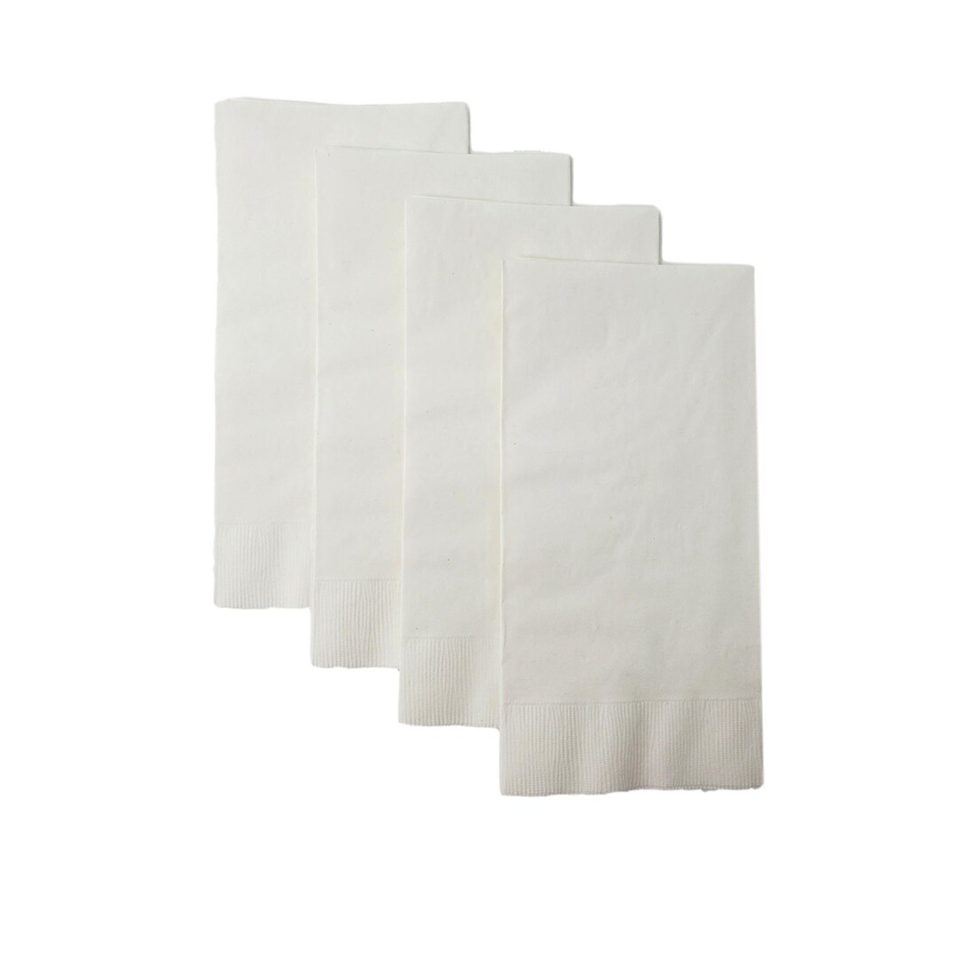 White Plain Solid Color Paper Disposable Dinner Guest Hand Towels ...